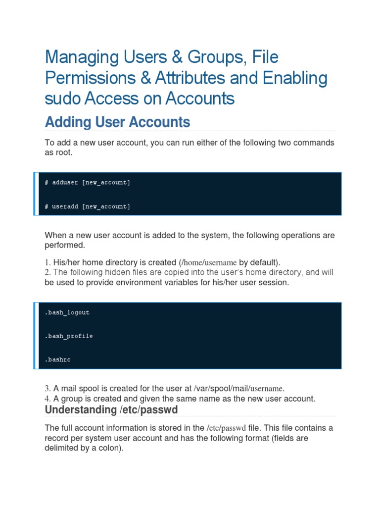 Managing Linux Users Groups and File Permissions | Download Free PDF | Superuser | Sudo