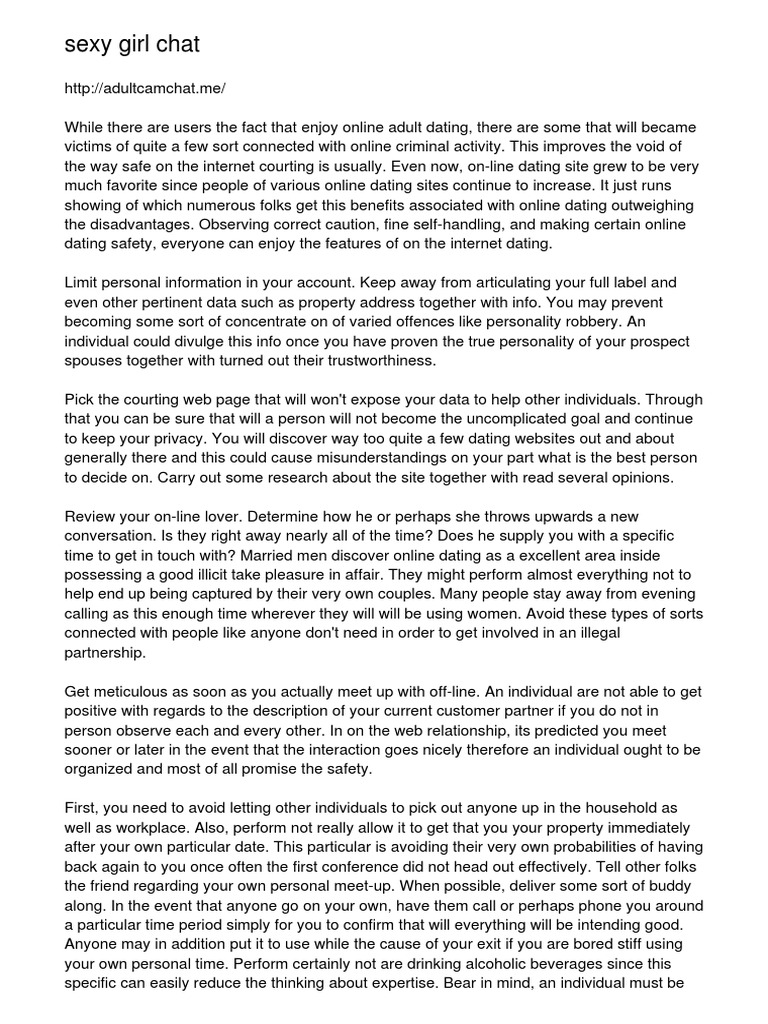 Sexy Girl Chat | PDF | Online Dating Service | Online And Offline