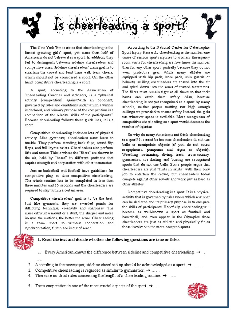 Competitive Cheerleading as a Sport | PDF | Cheerleading | Gymnastics