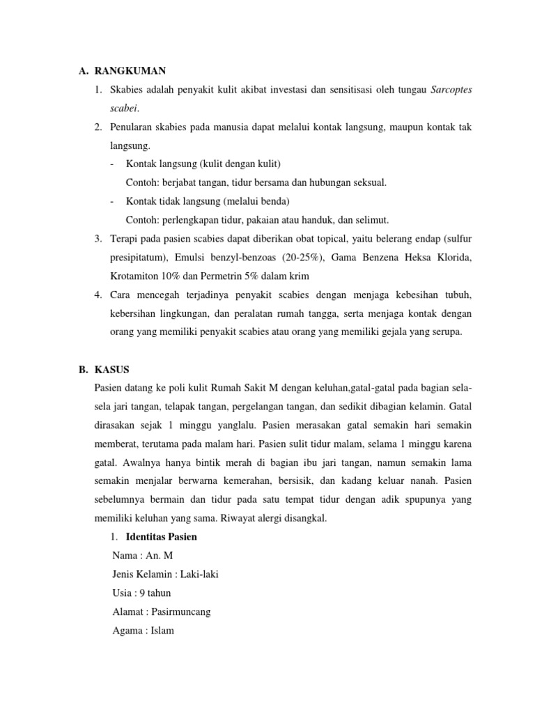 Analisis Kasus Scabies | PDF