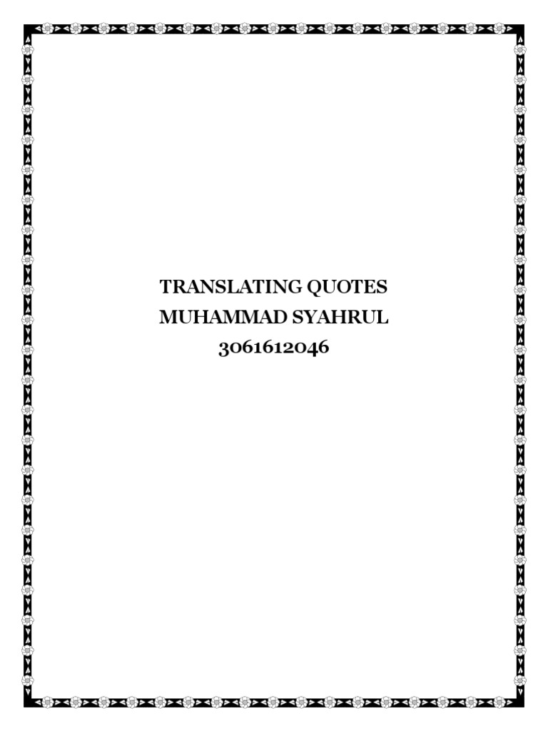 Translating Quotes | PDF