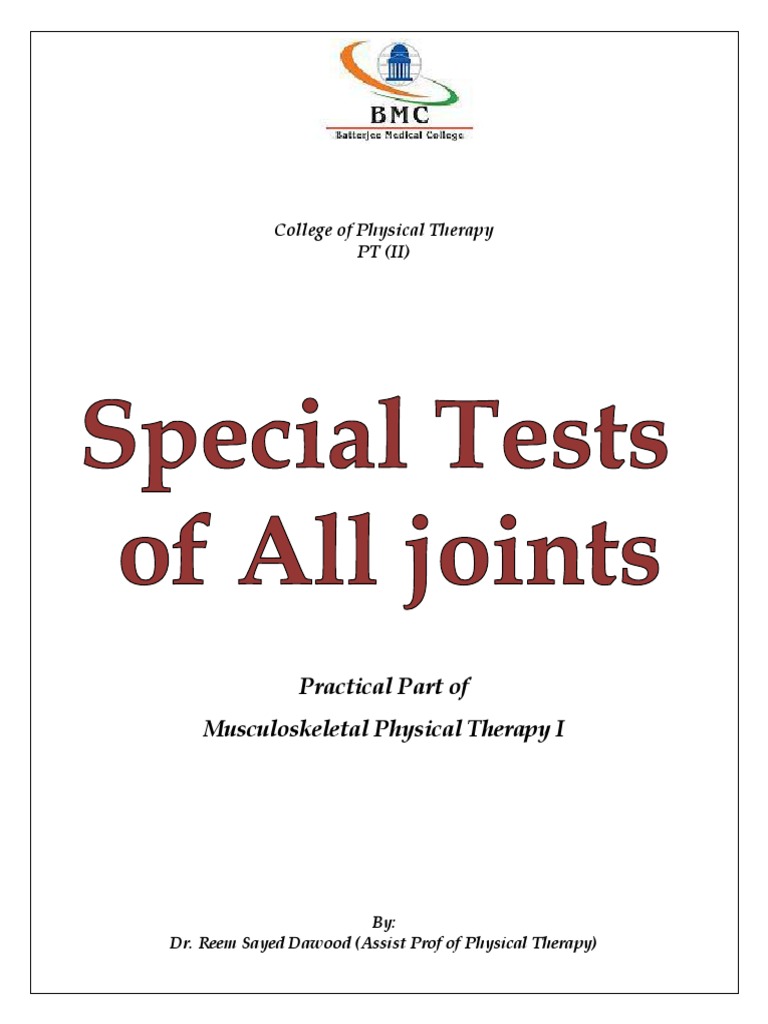 Special Test For All Joints | PDF | Anatomical Terms Of Motion | Elbow