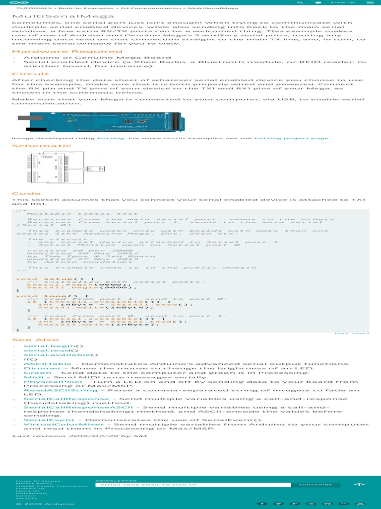 MultiSerial Arduino Mega | PDF | Arduino | Office Equipment
