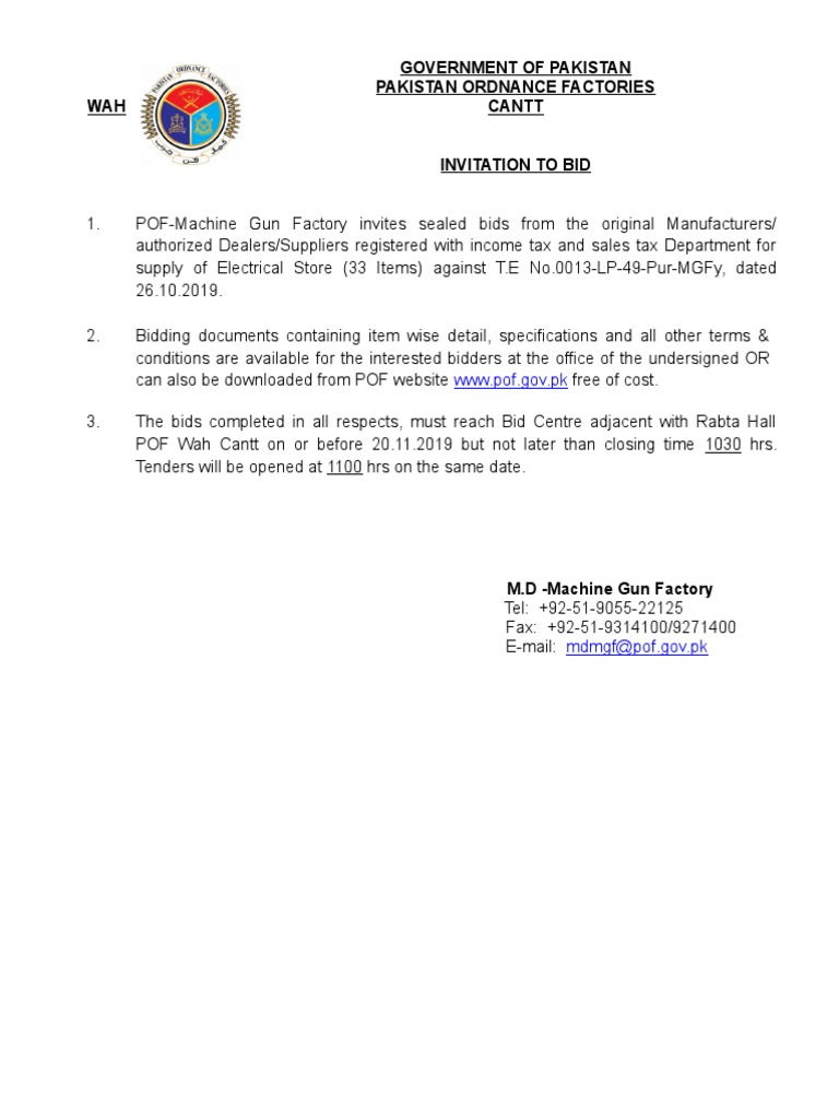 Pof Tender | PDF