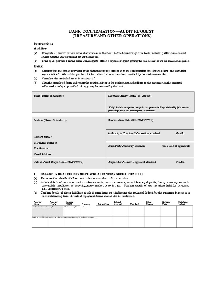 Bank Confirmation Audit Request Treasury and Other Operations 10-Jun-10 ...