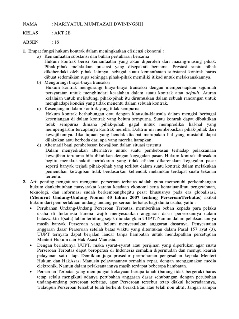 RIYA Aspek Hukum Dalam Bisnis Tugas | PDF | Hukum