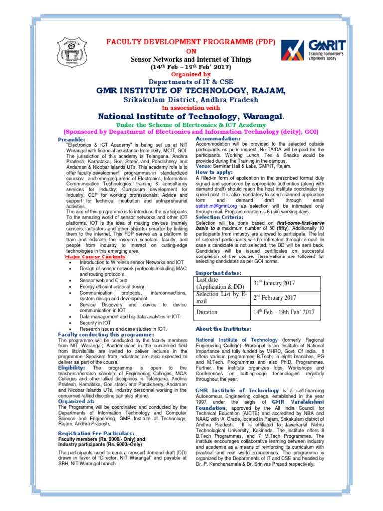 IOT Workshop Brochure | PDF | Internet Of Things | Computing