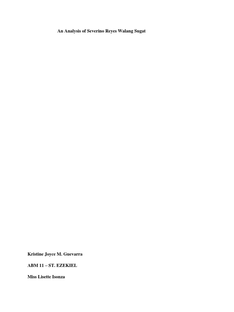 An Analysis of Severino Reyes | PDF | Wedding