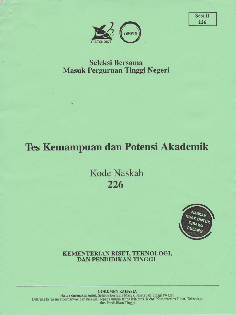 SBMPTN 2017 Tkpa 226 PDF | PDF