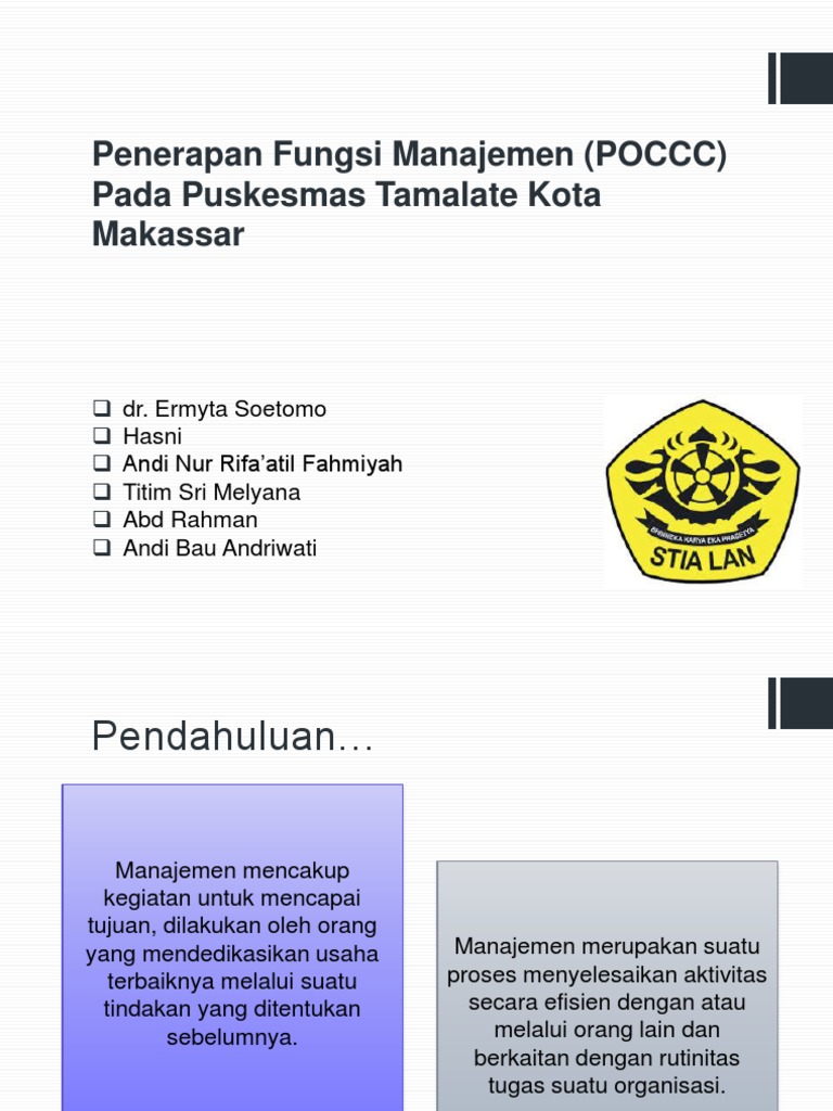 Penerapan Fungsi Manajemen (POCCC) | PDF