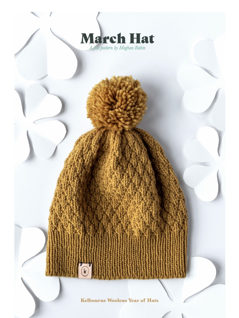 Year of Hats March Hat | PDF | Knitting | Yarn