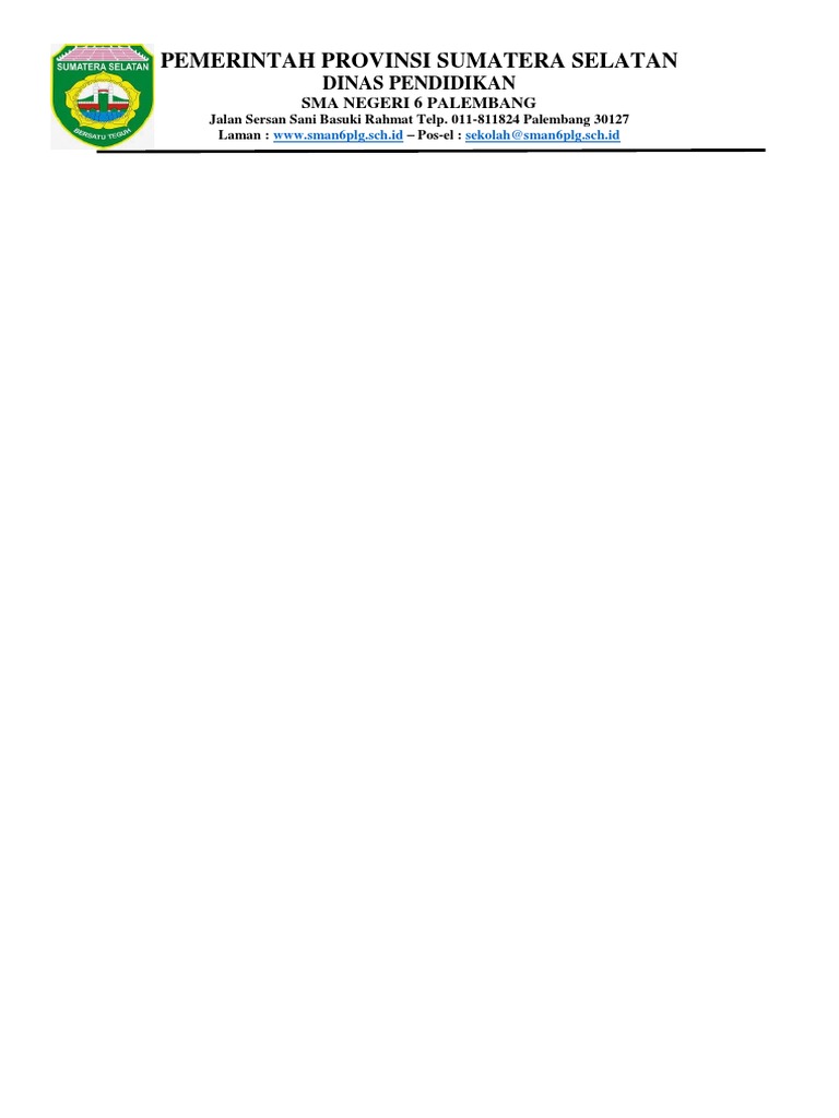 Kop Surat Provinsi Sumsel | PDF