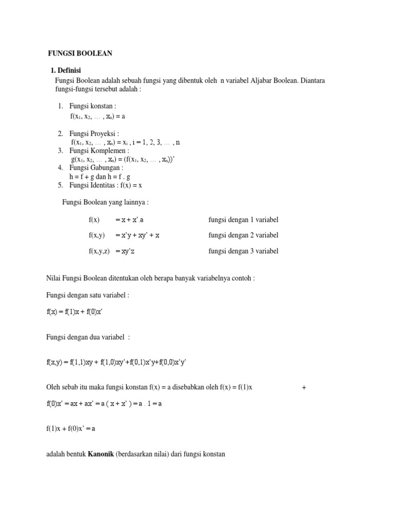 Fungsi Boolean | PDF