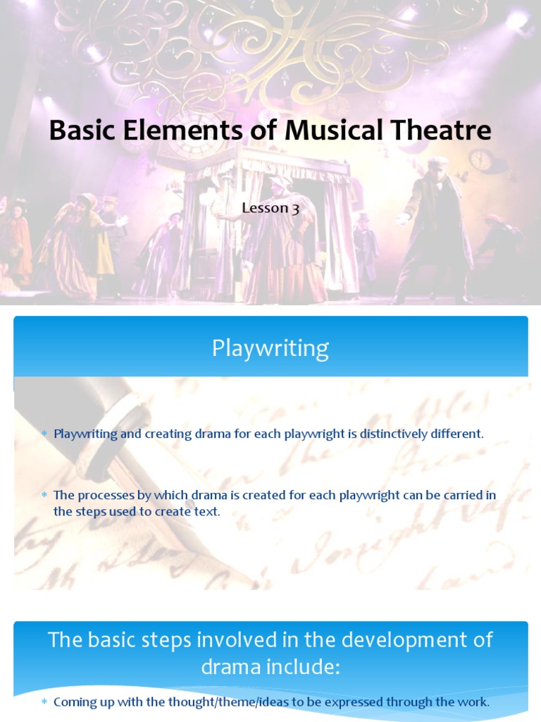 Elements of Musical Theatre | PDF | Playwright | Play (Theatre)