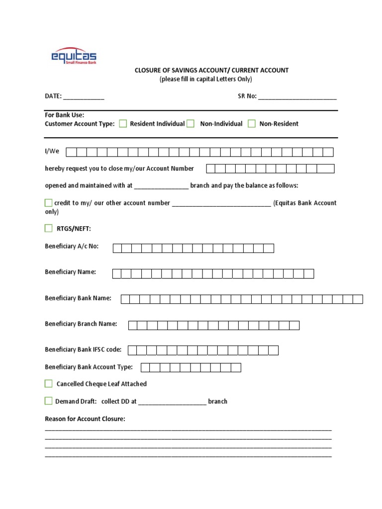 Annexure 1account Closure Request Form PDF | PDF | Cheque | Banks