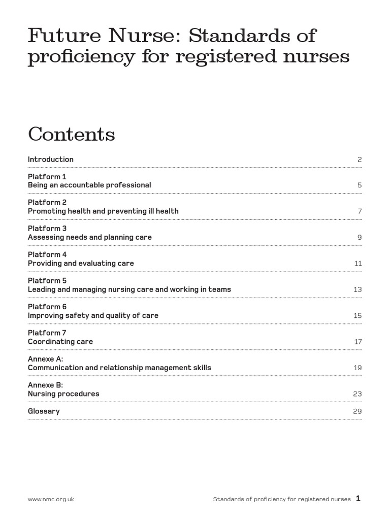 Future Nurse Proficiency Standards | PDF | Health Care | Caregiver