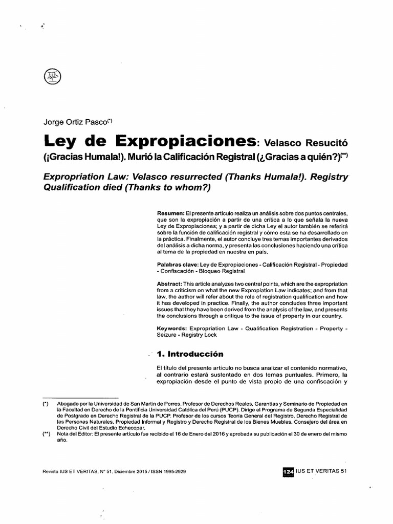 Ley de Expropiaciones | PDF