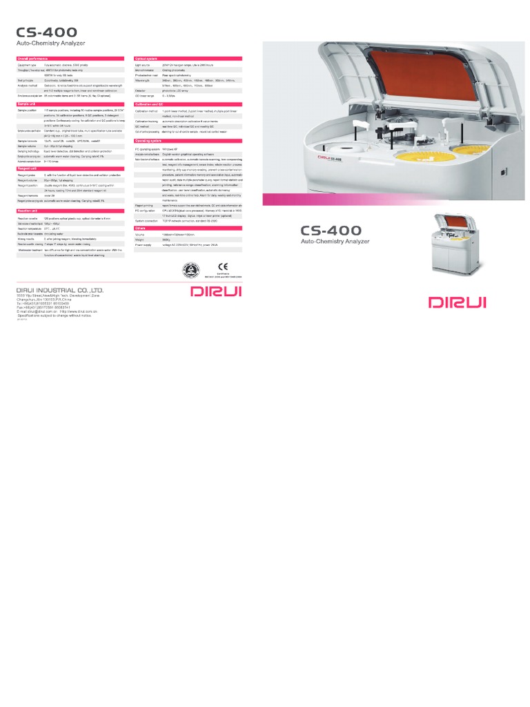 Dirui CS 400 Brochure | PDF