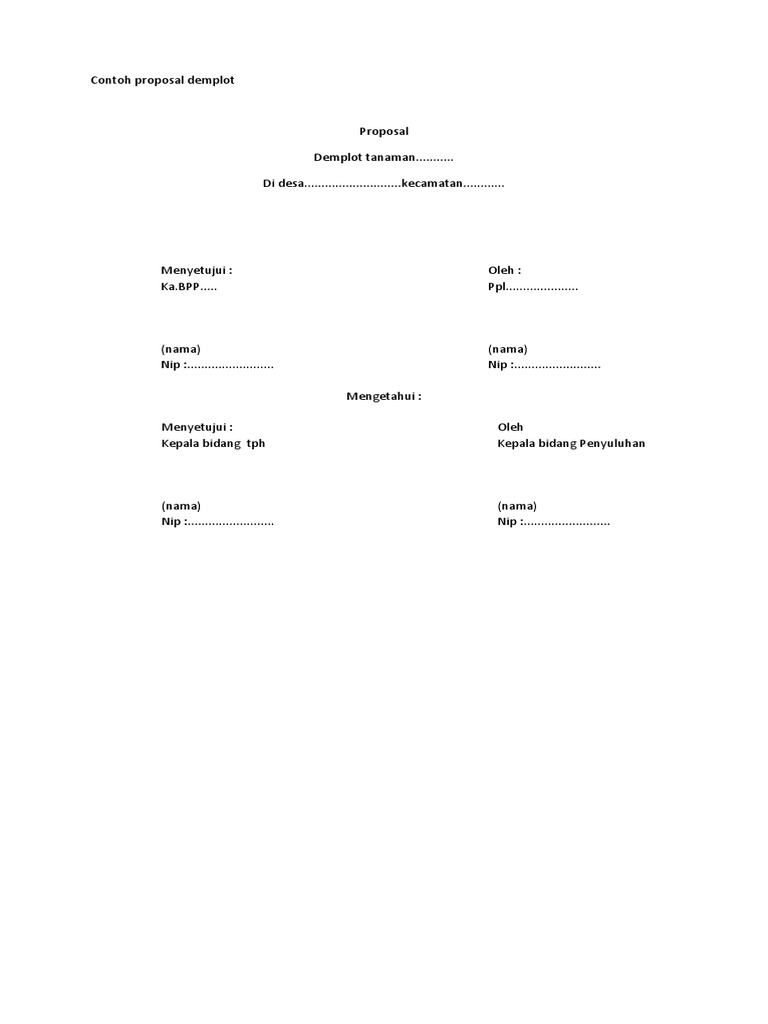 Contoh Proposal Demplot | PDF