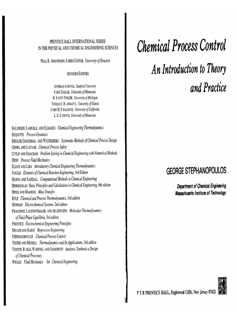 Stephanopoulos Chemical Process Control George Stephanopoulos PDF | PDF