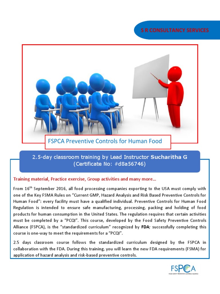 PCQI Brouchure | PDF | Food Safety | Food And Drug Administration