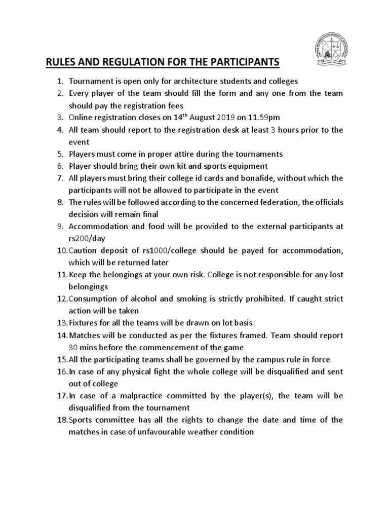 Sports Rules and Regulations | PDF | Referee | Games Of Physical Skill