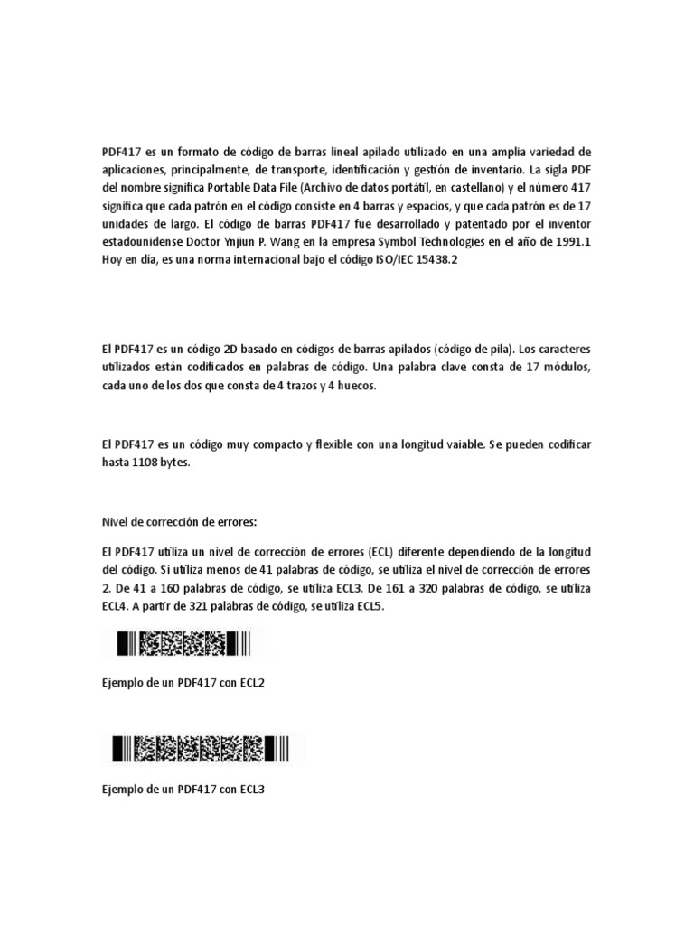 Documentacion pdf417 | PDF