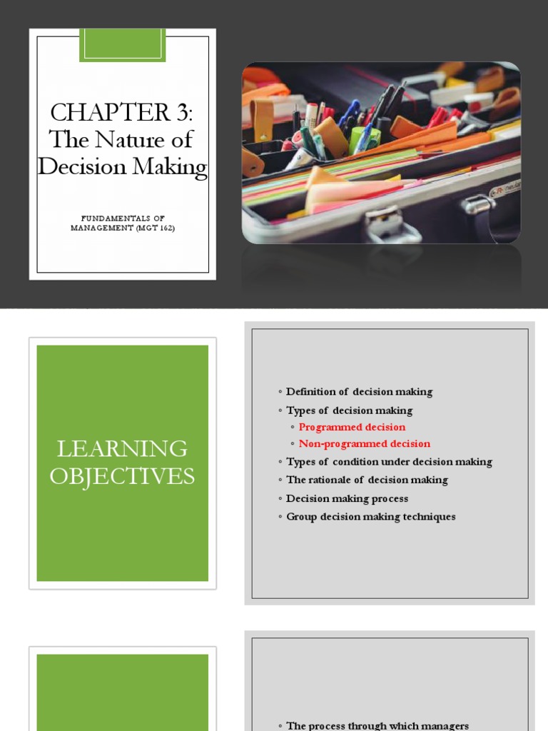 Understanding Decision Making in Management | PDF | Group Decision ...
