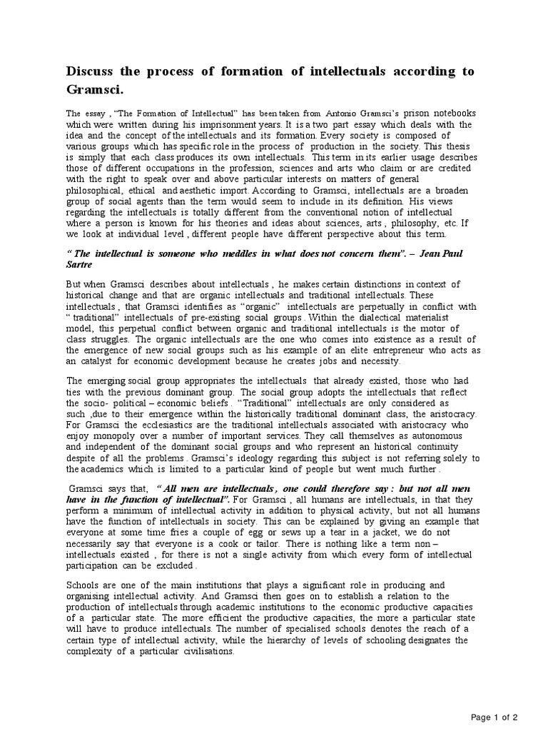 Gramsci | PDF | Intellectual | Antonio Gramsci