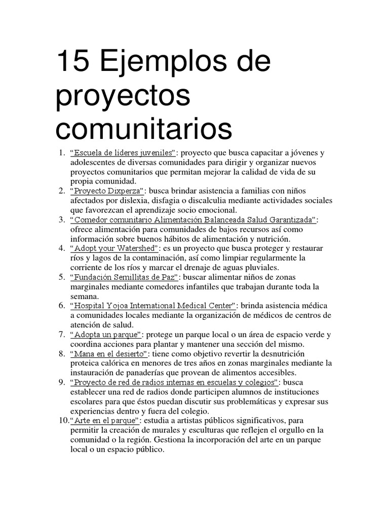 15 Ejemplos de Proyectos Comunitarios | Abuso infantil | comportamiento ...