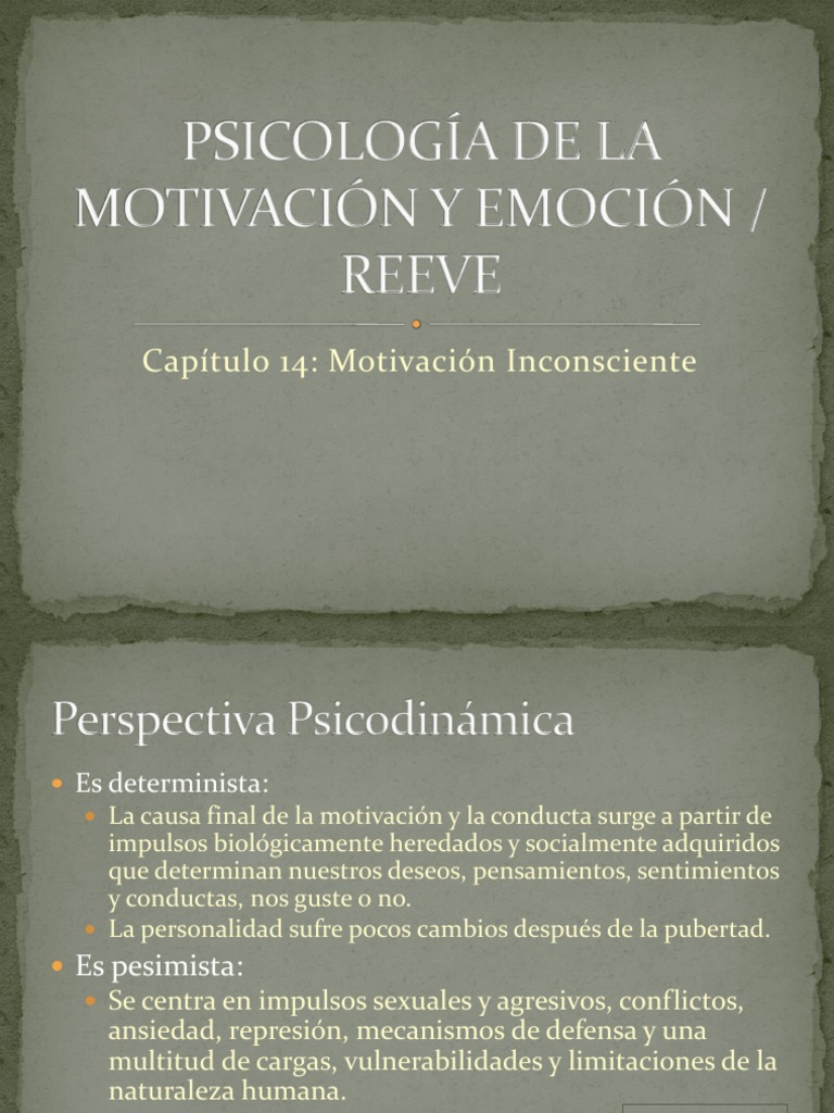 Motivación Inconsciente | PDF | Mente inconsciente | Psicoanálisis