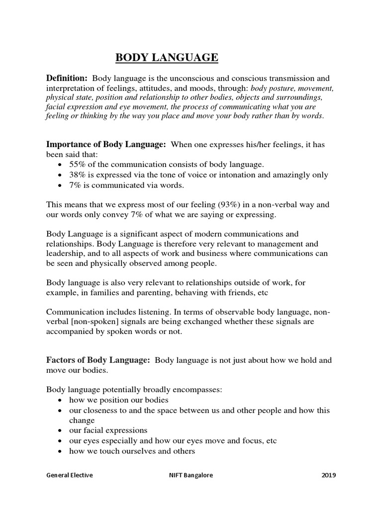 Body Language | PDF | Body Language | Cybernetics