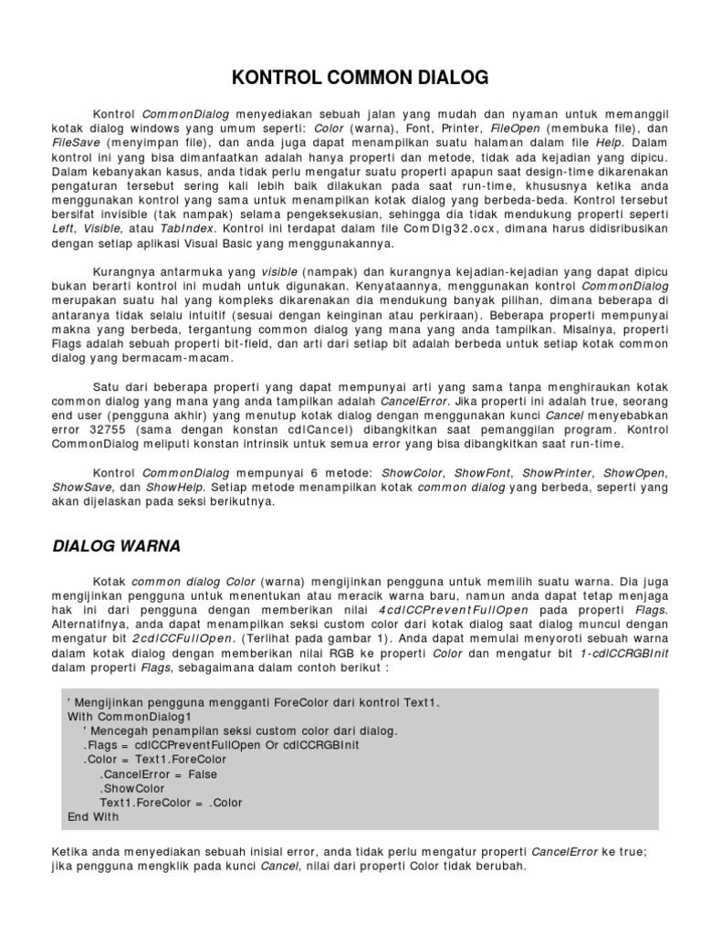 VB CommonDialog | PDF