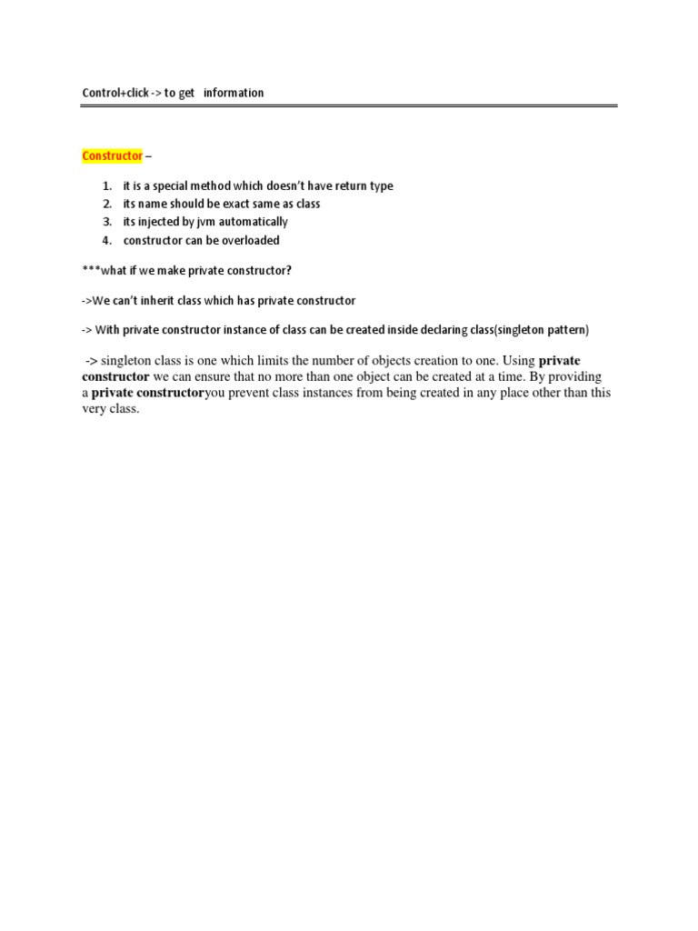 Java Notes With Example Pdf Constructor Object Oriented Programming Programming