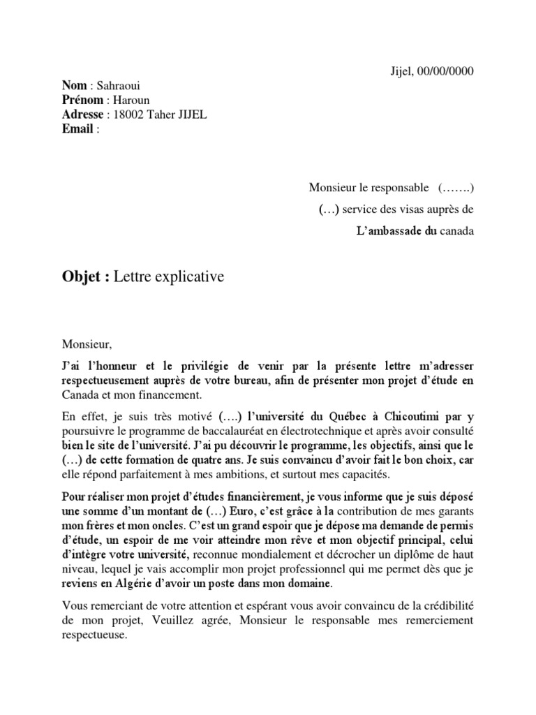 Lettre Explicative | PDF