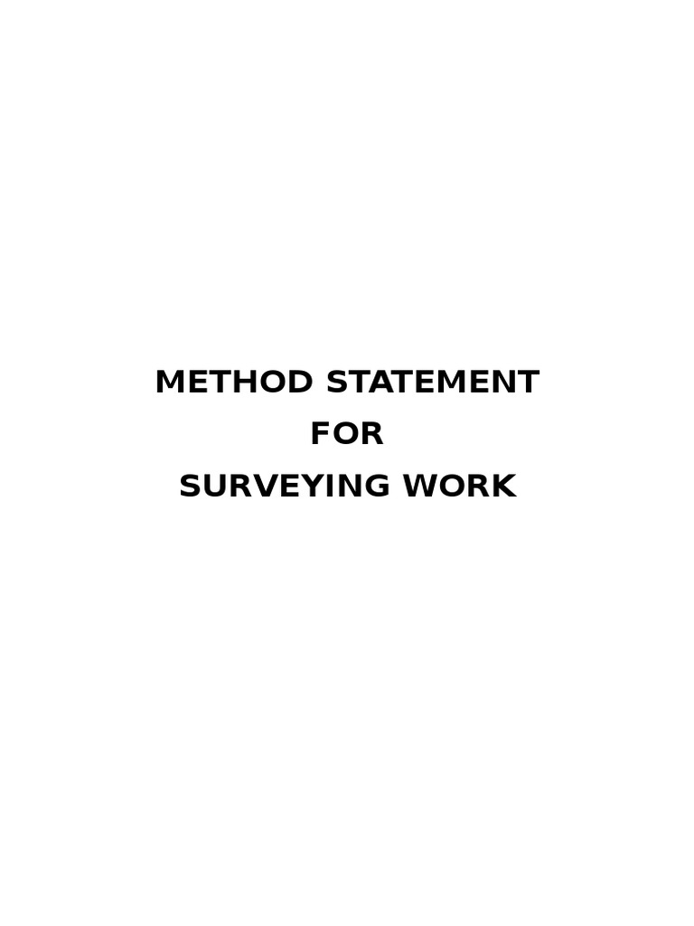 Method Statement For Surveying Work | PDF