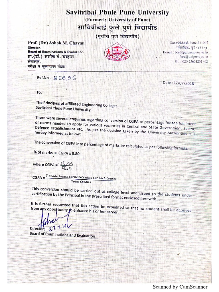 Sppu Conversion Letter | PDF