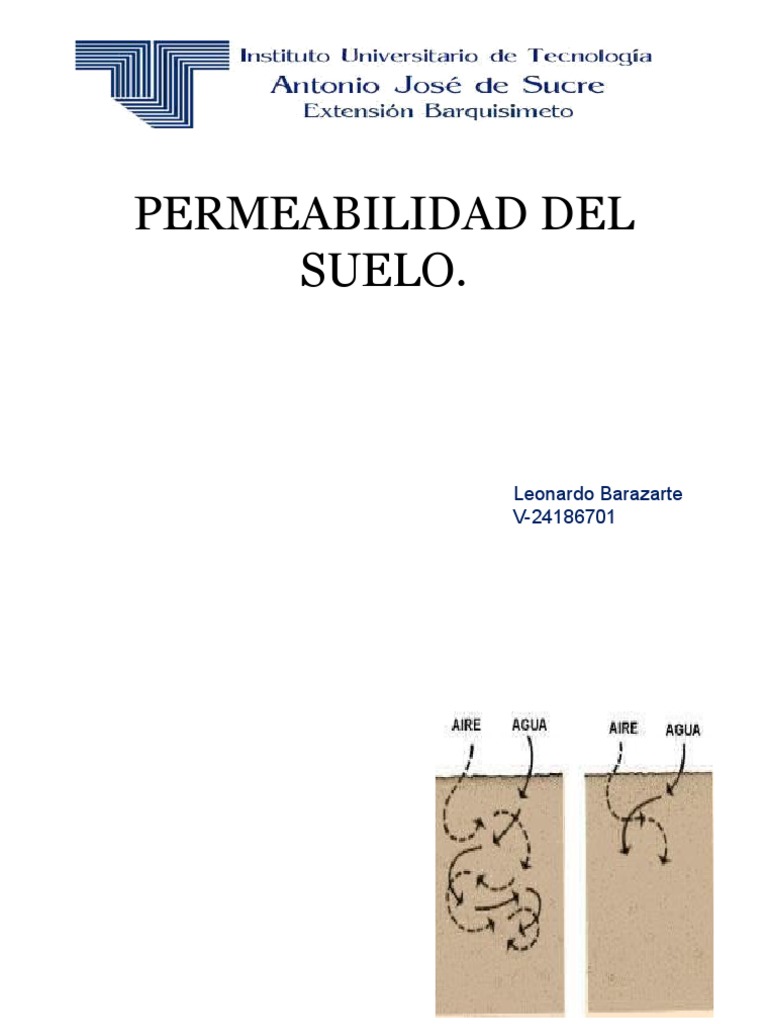 Permeabilidad Del Suelo | PDF | Permeabilidad (Ciencias de la Tierra ...