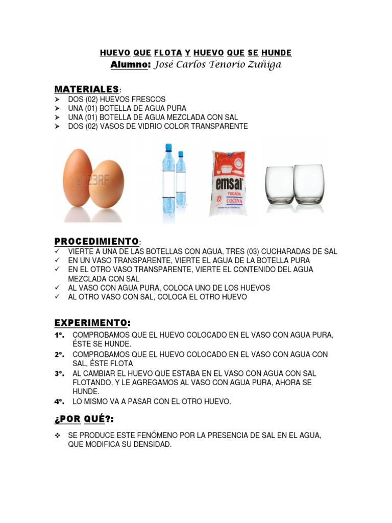 Huevo Que Flota, Huevo Que Se Hunde | PDF | Hogar, jardinería y ...
