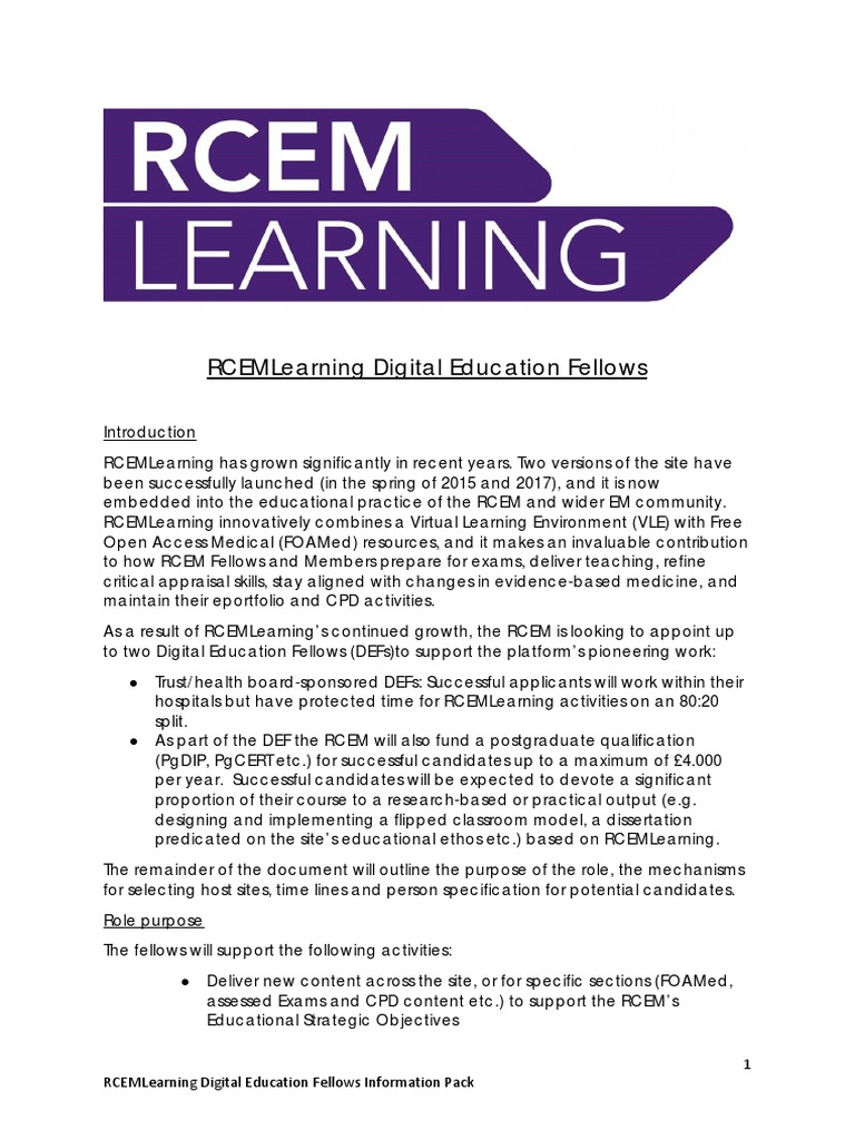 RCEMLearning Digital Education Fellows Role | PDF | Evidence Based ...