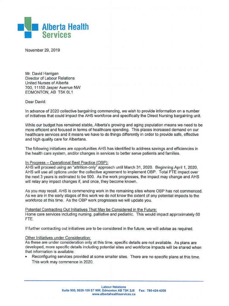 AHS Letter To UNA Nov 29 2019 | PDF