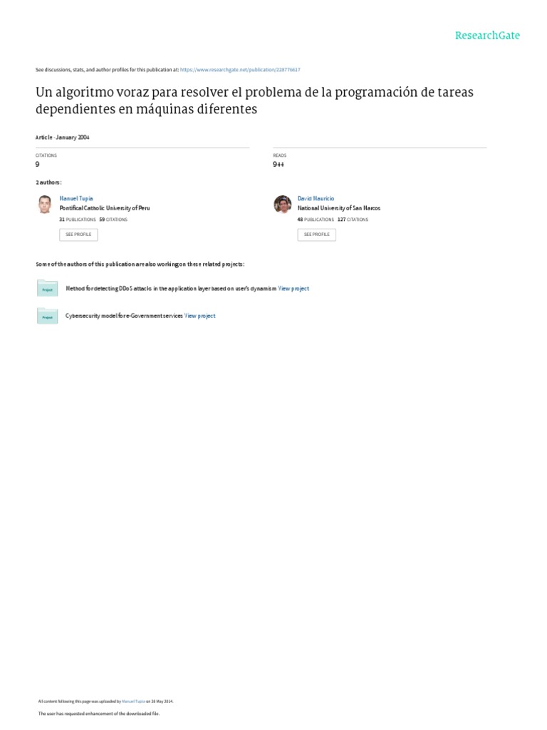 Un Algoritmo Voraz para Resolver El Problema de La | PDF | Algoritmos ...