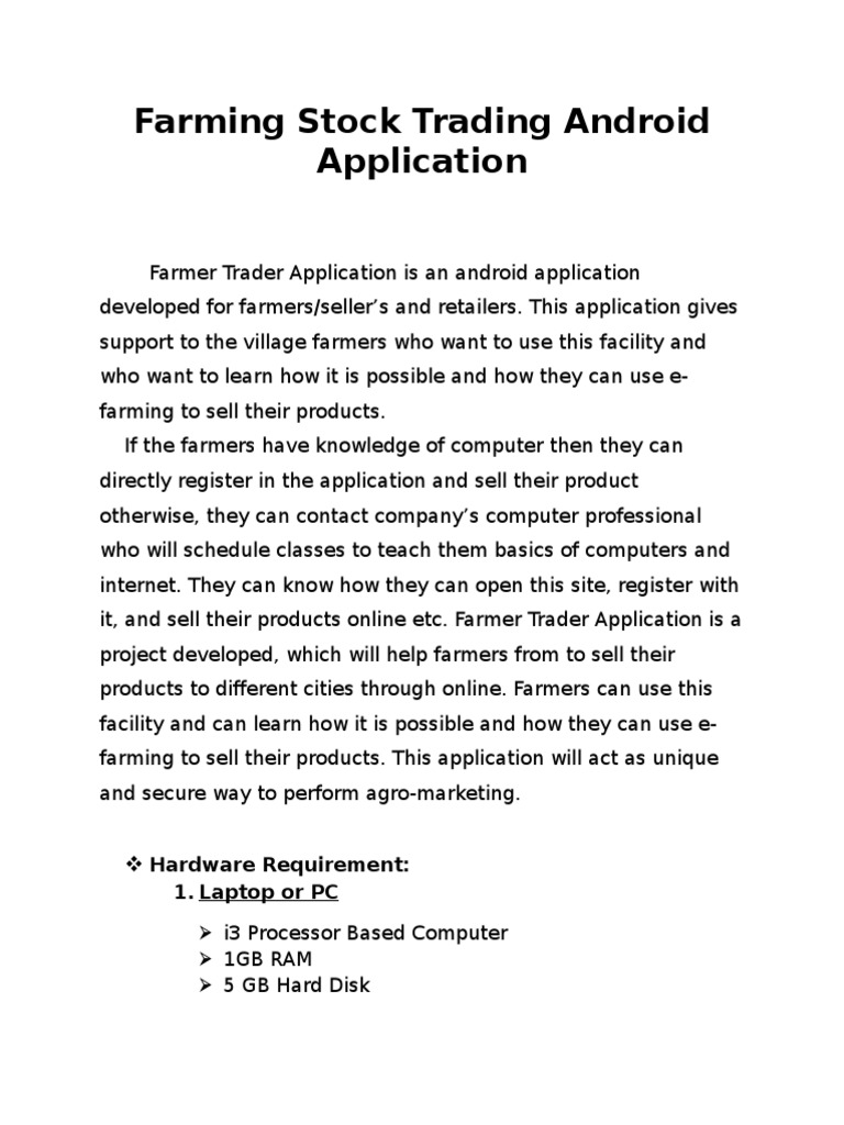 Farming Stock Trading Android App | PDF