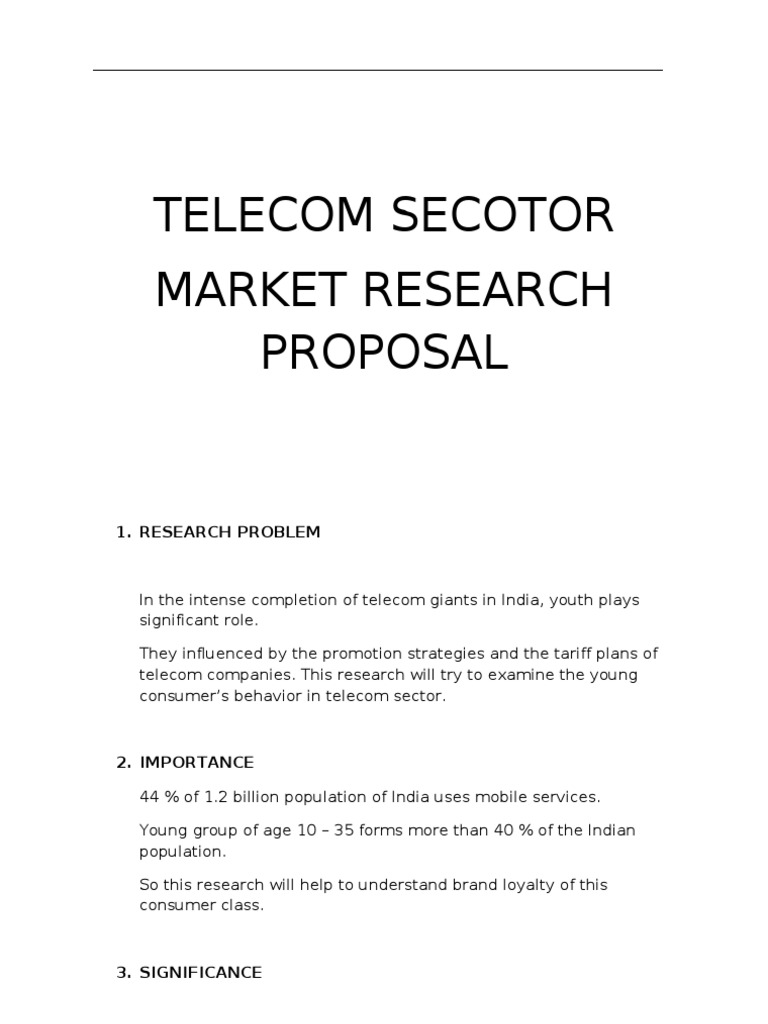 Telecom Market Research Proposal | PDF | Promotion (Marketing) | Brand