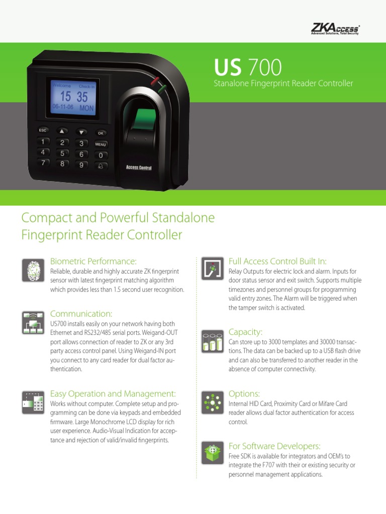 At Us700 | PDF | Access Control | Electronics