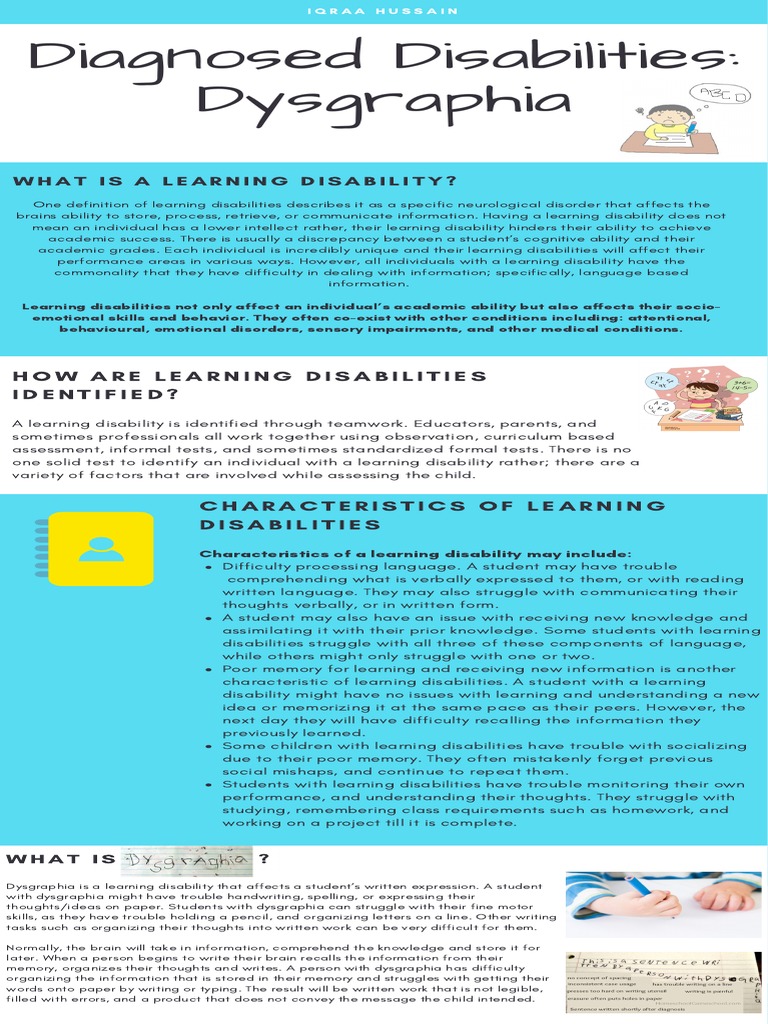 Diagnosed Disabilities Dysgraphia | PDF | Learning Disability | Learning