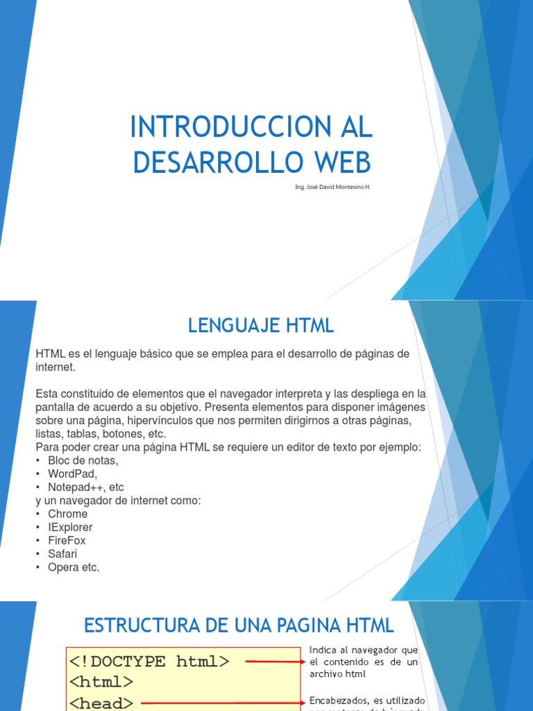 Introduccion Al Desarrollo Web | HTML | Redes