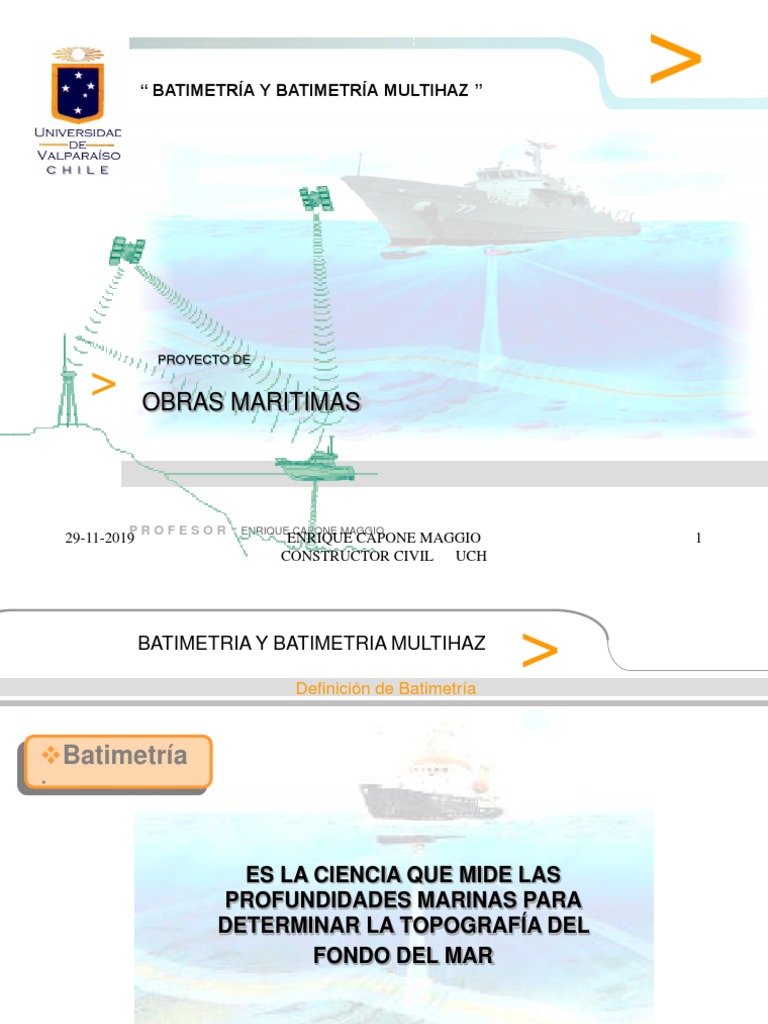 4° PPT Batimetria | PDF | Sonar | Topografía