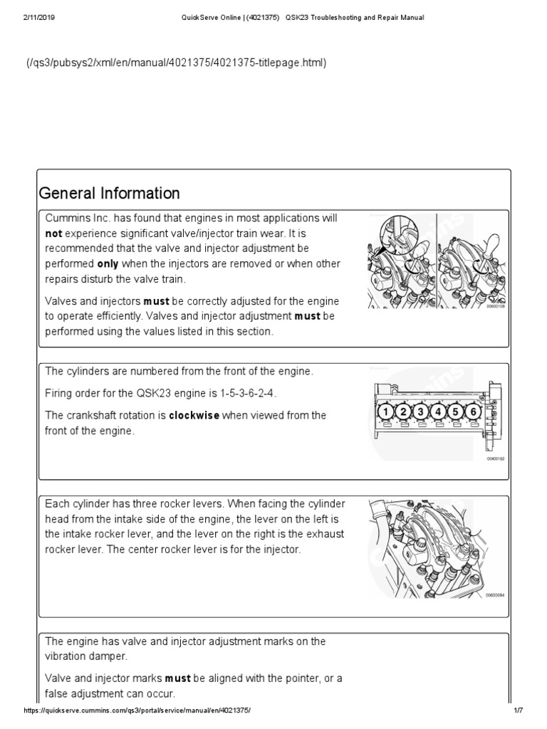 Calibracion QSK23 | PDF | Fuel Injection | Rotating Machines