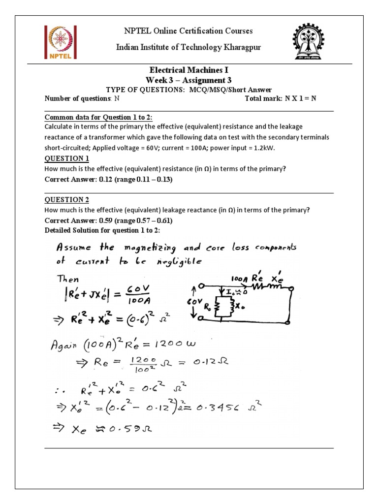 Assignment 3 Pdf Transformer Power Physics 1826